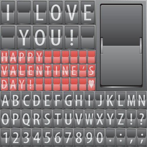 Alphabet of mechanical panel Royalty Free Vector Image