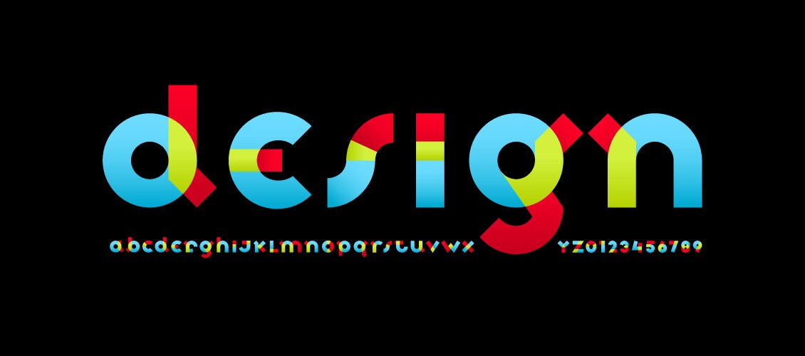 Strong bold colorful editable font effect Vector Image