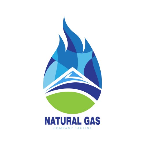 Industrial plant with natural gas flame Royalty Free Vector
