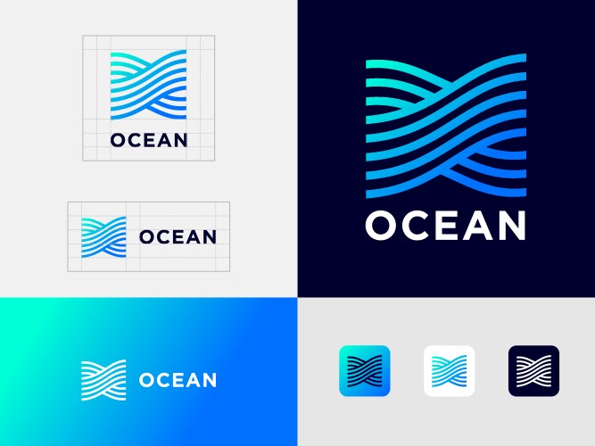 Ocean water wave icon Royalty Free Vector Image