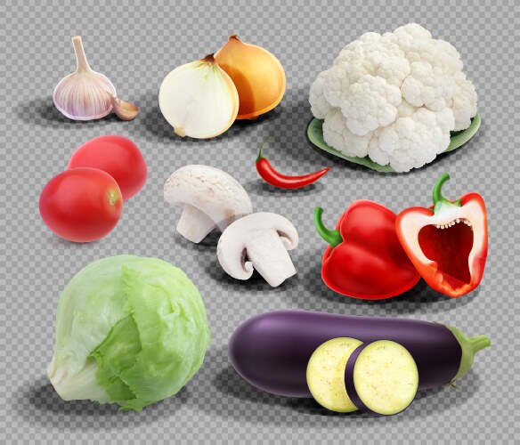 Set of vegetables Royalty Free Vector Image - VectorStock