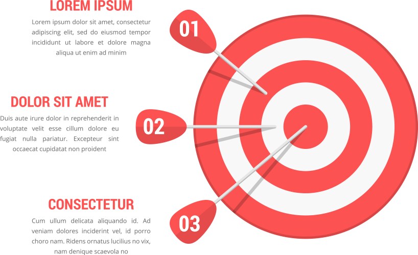 Target with three arrows Royalty Free Vector Image