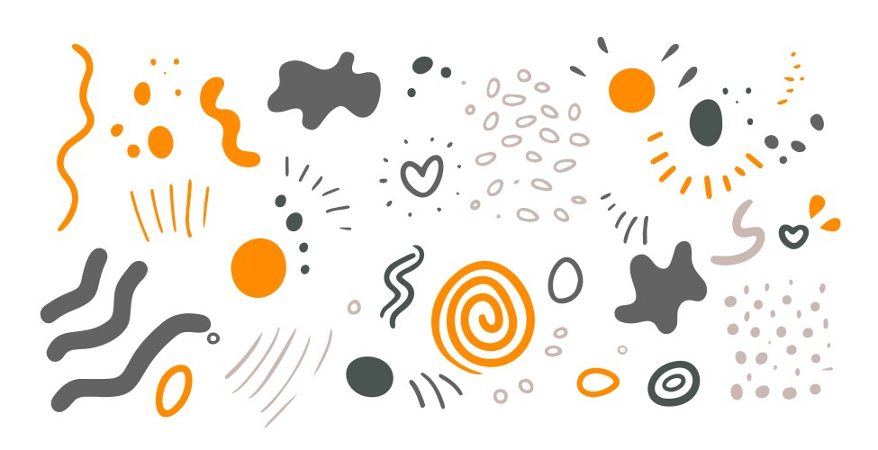 Doodle art cute scribble shape element Royalty Free Vector