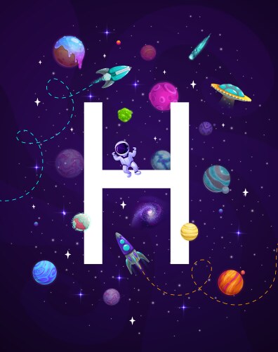 Cartoon space font universe type galaxy typeface Vector Image