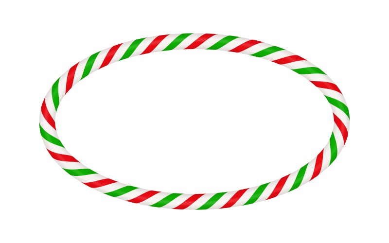 Christmas candy frame round isolated blank Vector Image