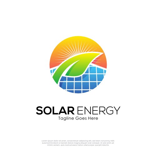 Geometric solar energy logo design template Vector Image