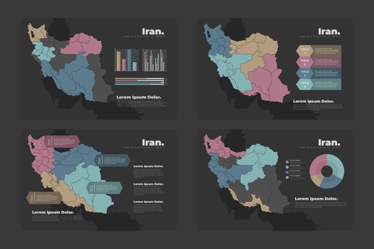 Iran map infographics Royalty Free Vector Image