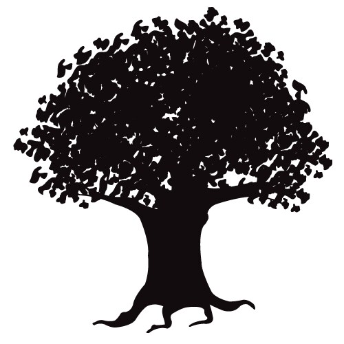Maple tree silhouette Royalty Free Vector Image