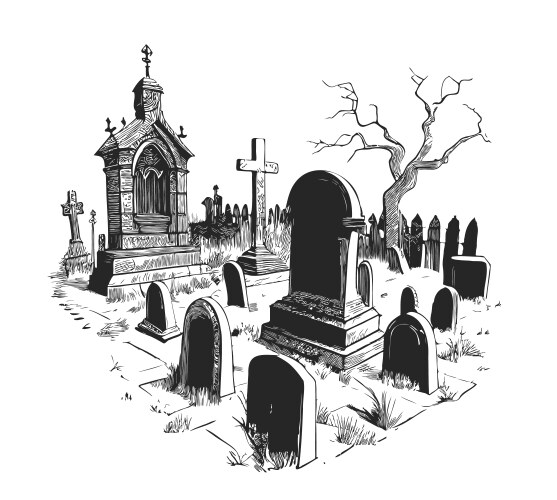 Cemetery Drawings GRAVEYARD WATCH Print — KATHRYN ANN ART
