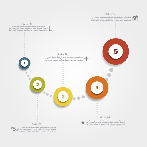 5 steps infographic design elements Royalty Free Vector