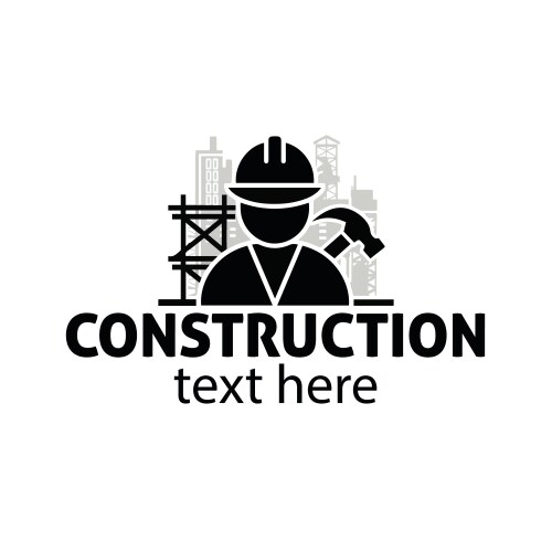 Professional construction company home logo Vector Image