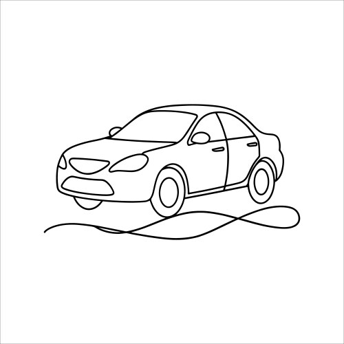 Simple Car Drawing Outline
