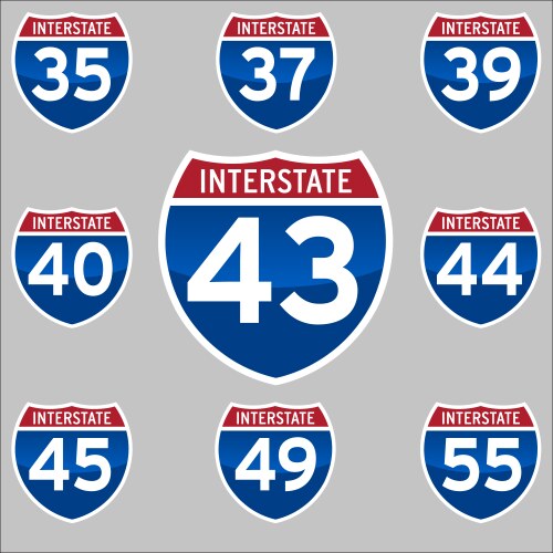Interstate signs Royalty Free Vector Image - VectorStock