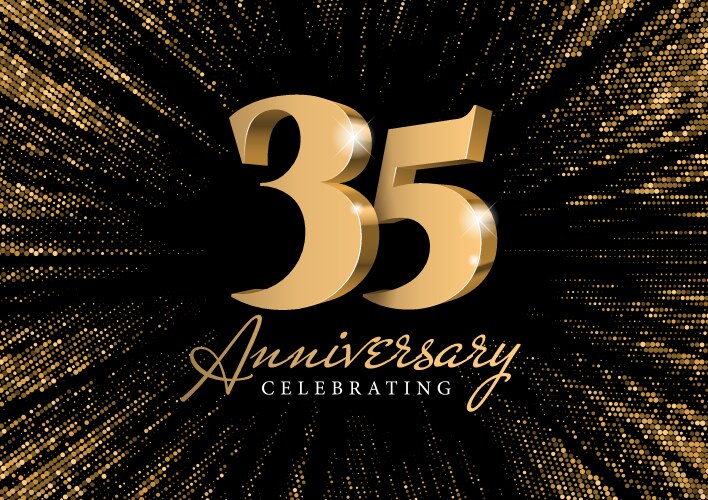 Anniversary 35 gold 3d numbers Royalty Free Vector Image