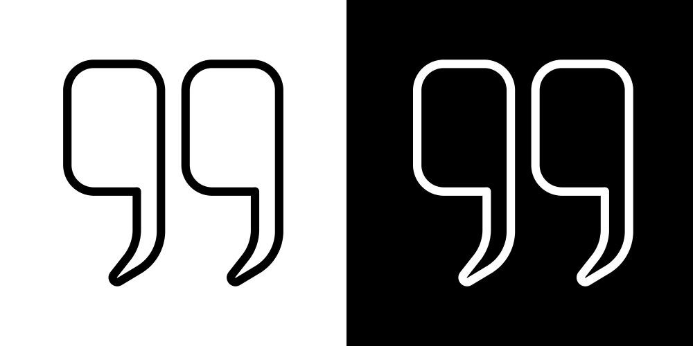 Quote right icon set double quotation symbol Vector Image