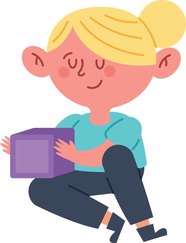 Autism little boy kid Royalty Free Vector Image