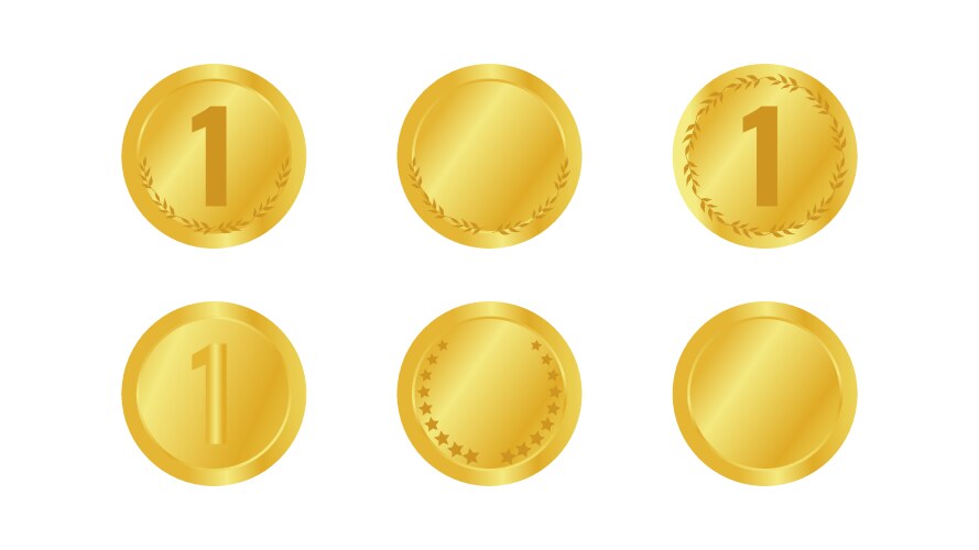 Award medal ribbon crown rank design elements Vector Image