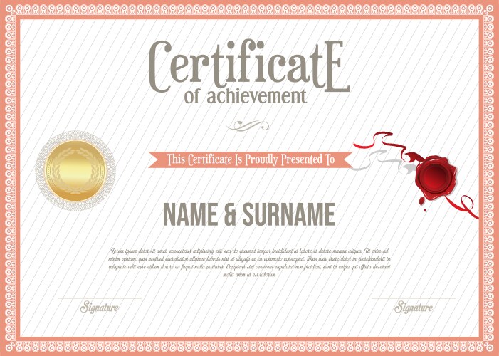 Certificate template vertical Royalty Free Vector Image