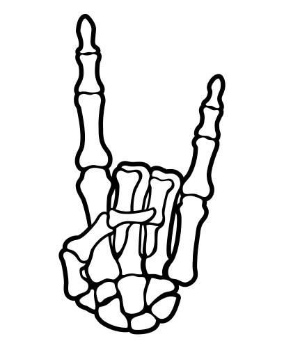 Skeleton shows middle finger Royalty Free Vector Image