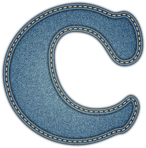Denim letter jeans alphabet Royalty Free Vector Image