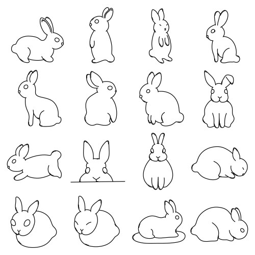 Rabbit Line Drawing Vector Images (over 9,300)
