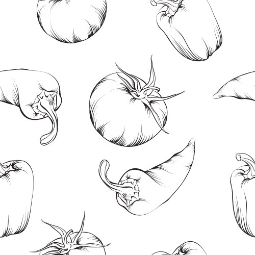 Mixed vegetable - isolated pattern Royalty Free Vector Image