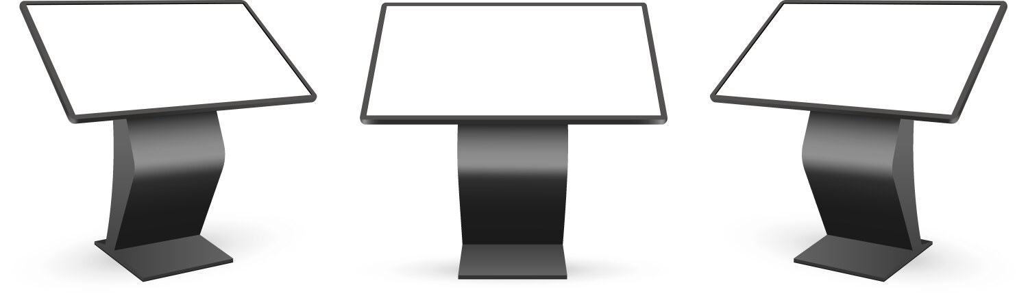 Set of interactive information kiosks Royalty Free Vector