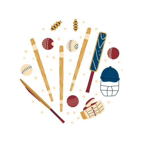 Cricket Sport Kit Vector Images (over 150)