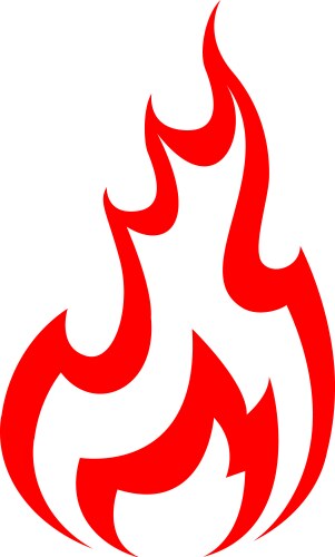 Red flame symbol fire Royalty Free Vector Image