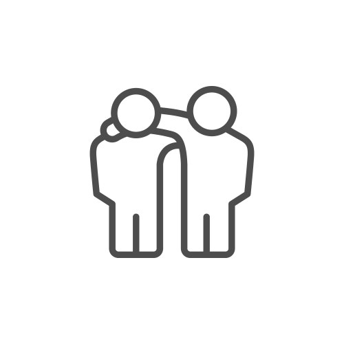Friends buddies man hug line icons friendship Vector Image