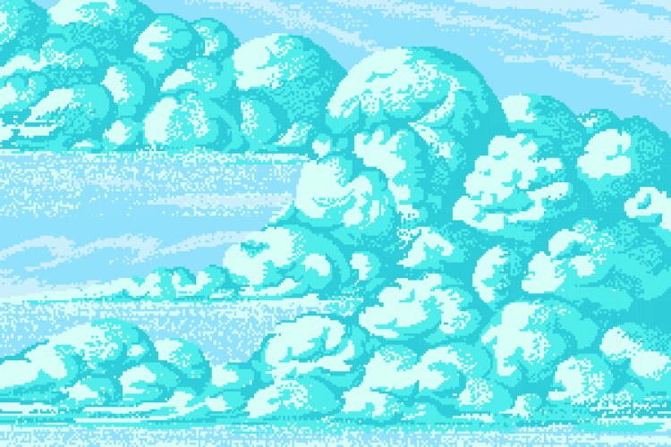 Pixel Art Cloud Vector Images (over 1,900)
