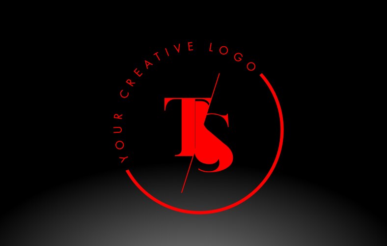 Letter t logo with a red circle swoosh design Vector Image