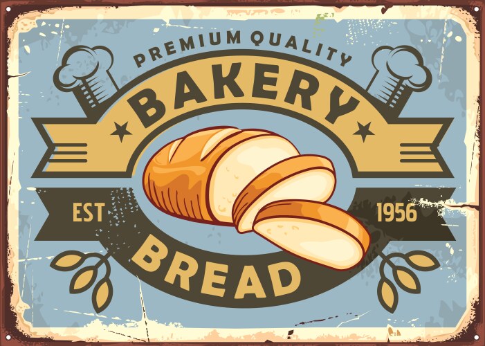 Wheat white bread flour retro sign Royalty Free Vector Image