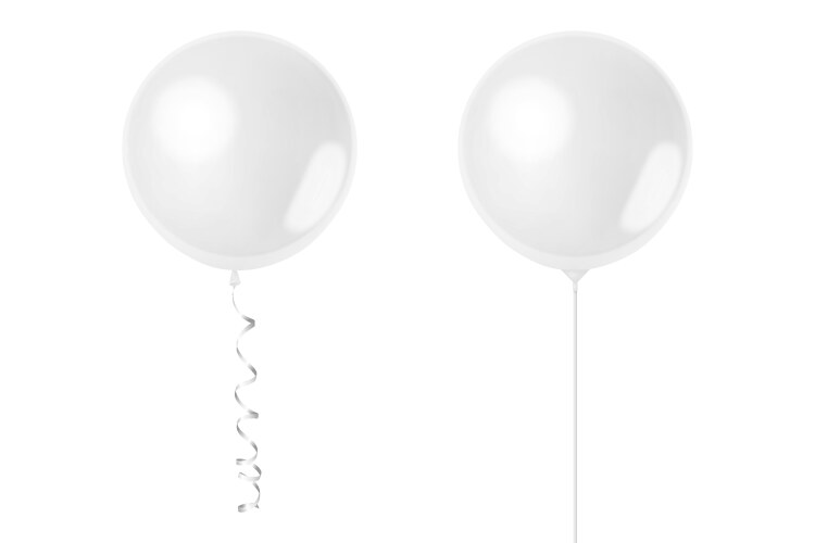 Realistic white balloon isolated on transparent Vector Image