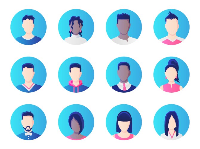 Set of men and women with business avatar Vector Image