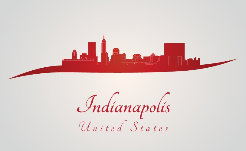 Flat line indianapolis banner Royalty Free Vector Image