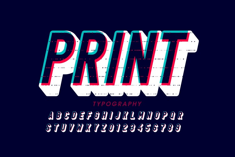 Geometric shapes style font Royalty Free Vector Image