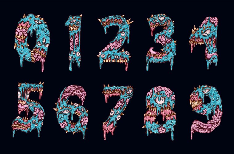 Monsters Numbers Vector Images (over 3,600)