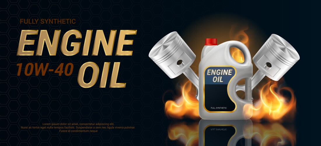 Engine oil advertisement background Royalty Free Vector