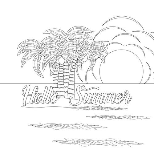 National watermelon day coloring page Royalty Free Vector