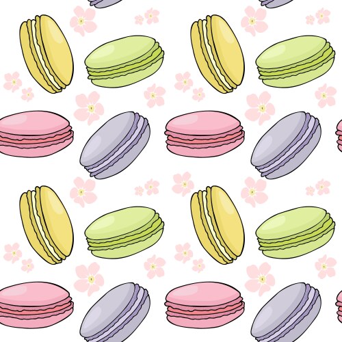 Paris macaron pattern seamless print Royalty Free Vector