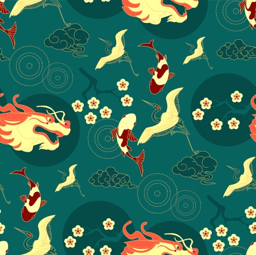 Chinese clouds smoke seamless pattern Royalty Free Vector