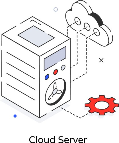 Data analytics cloud server Royalty Free Vector Image