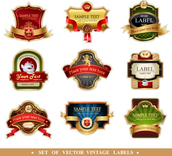 Gold framed labels Royalty Free Vector Image - VectorStock