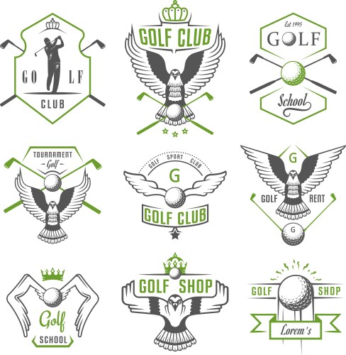 Set of logos and icons Royalty Free Vector Image