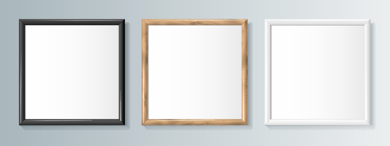 Realistic square black grey and white frames Vector Image