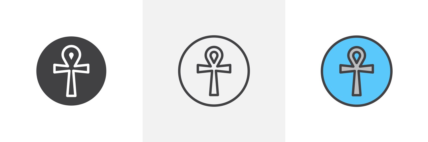 Ankh icon set on white background Royalty Free Vector Image