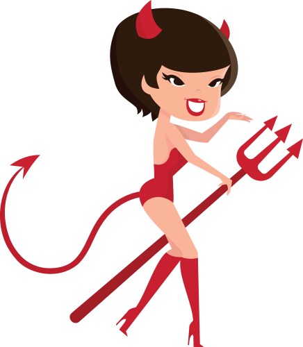 Cute devil cartoon Royalty Free Vector Image - VectorStock