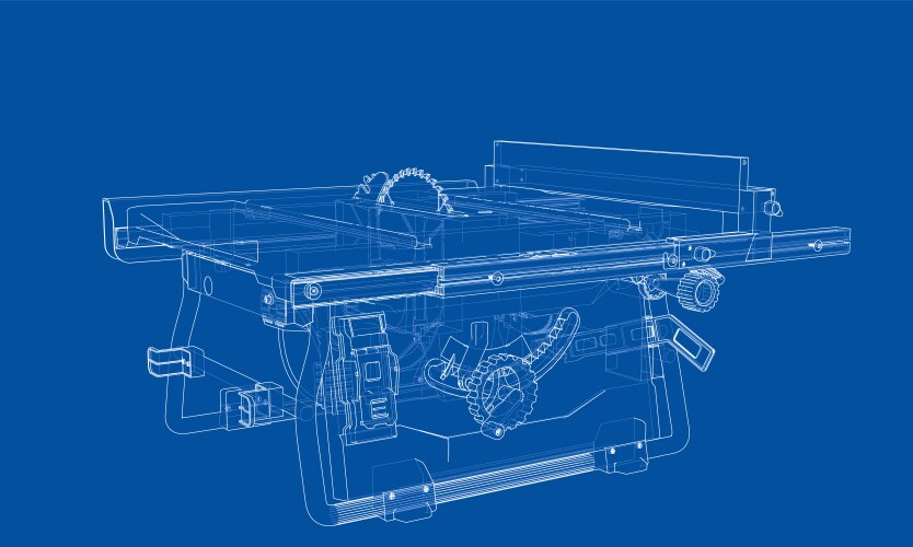 Table saw blueprints Royalty Free Vector Image