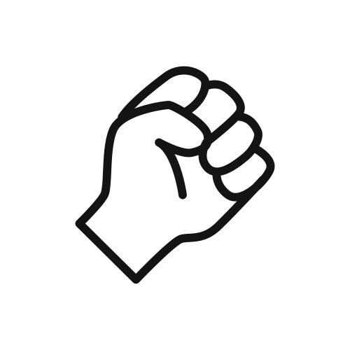 Punch fist hand logo sign outline Royalty Free Vector Image